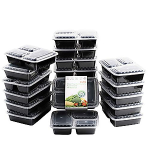 20 Pack Bento Box, [36 oz] 3 Compartment Meal Prep Containers with Lids -Food Storage Containers BPA Free Plastic, Lunch Containers, Microwavable, Freezer and Dishwasher Safe