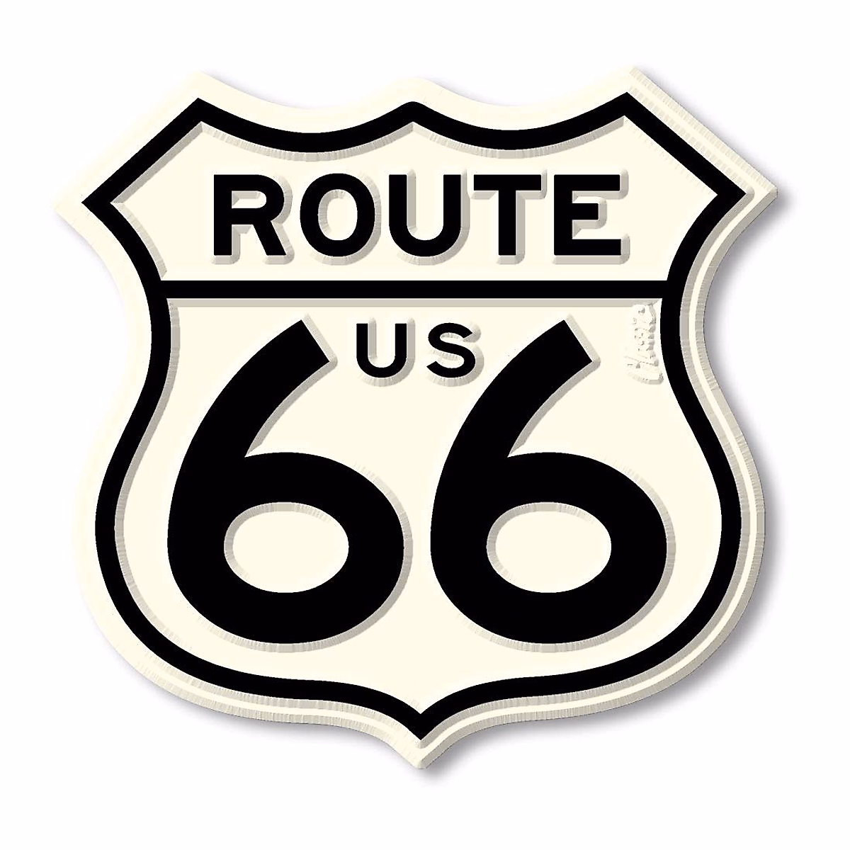 Large Route 66 Shield Highway Sign Magnet by Classic Magnets, 3" x 3", Collectible Souvenirs Made in The USA
