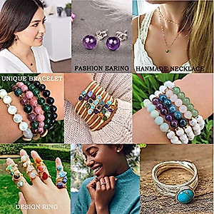 UnityStar 535pcs Bracelet Making Kit, Stone Beads for Jewelry 8mm Crystal Natural Gemstone Bracelets Earrings Necklaces Rings DIY, Gift Couples Lovers (UT0032A)