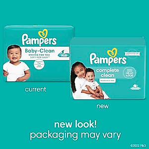 Baby Wipes, Pampers Baby Diaper Wipes, Complete Clean Unscented, 3X Pop-Top Pack, 216 Count