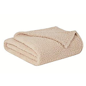 Brooklyn Loom - Soft and Luxurious Marshmallow Sherpa Throw (50" x 60") - Ivory