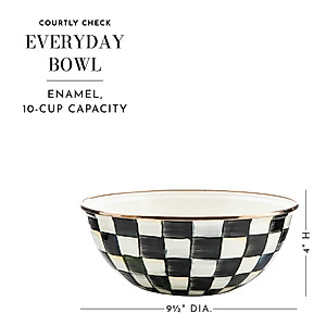 MACKENZIE-CHILDS Courtly Check Enamel Everyday Bowl, Serving Bowls for Entertaining, Medium