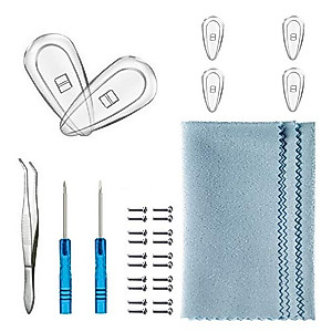 Soft Silicone Air Chamber Eyeglass Repair kit, Glasses Repair Kit, Tweezers, Glasses Nose Pads 15mm (Blue, 3 Pair)