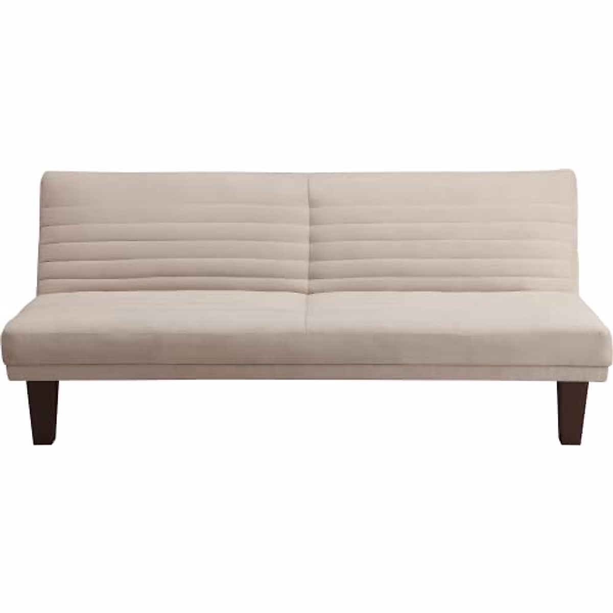 DHP Dillan 69 Inch Futon Sofa Bed, Modern Armless Upholstered Couch Sleeper with Tufted Back and Seat, Full, Tan