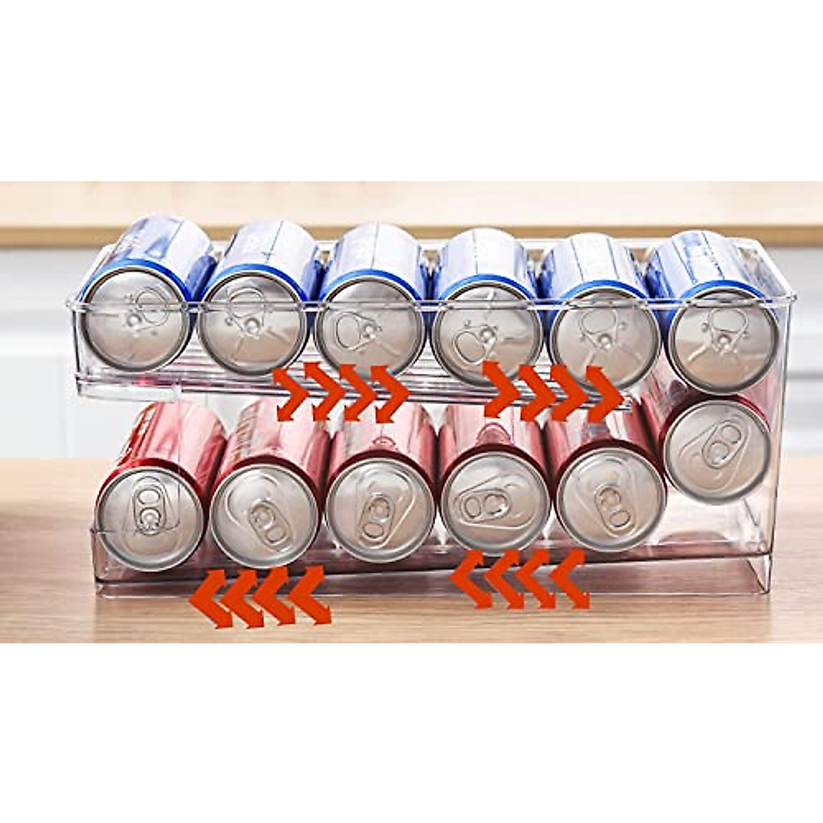 ROHAM Refrigerator Organizer Bins Pop Soda Can Dispenser Beverage Holder (12 Oz, 6 inch Wide)