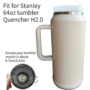 Replacement 40oz Tumbler Lid - Fit For Stanley 40oz Adventure Quencher and Quencher 2.0 Tumbler (40OZ CREAM)
