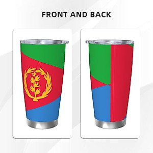 WXZYFP Car cup (single silver rim), can use a straw or drink directly, easy to use.Eritrean flag