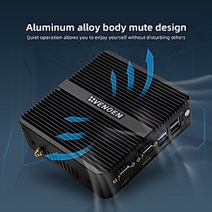 Fanless Mini PC Windows 11 pro, Celeron J4125, 4GB DDR4 RAM 256GB SSD, HD-MI, VGA, 4K Output, 2 RJ45 LAN, USB3.0, 2xRS232 COM, Dual Band WiFi AC, BT, Small Form Factor Computer, Auto Power On