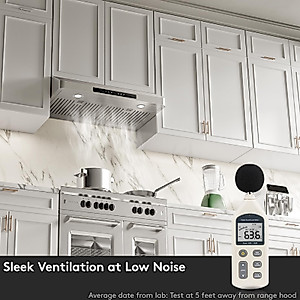 Range Hood 30inch Under Cabinet, 900CFM Kitchen Vent Hood with Gesture/Touch Control and Permanent Stainless Steel Filters, Top and Rear Vents