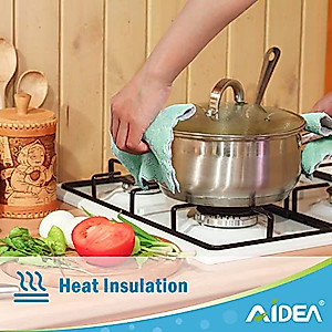 AIDEA Microfiber Cleaning Cloth -12PK, Absorbent Coral Fleece Dusting Cloths, No Odor Reusable Dish Cloth, All Purpose Premium Cleaning Rags, Washable Microfiber Cloth Fast Drying 6.3" x10.4"