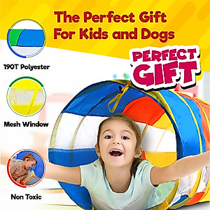 Hide N Side 2-Pack 6ft/12ft Crawl Through Play Tunnel Toy, Pop up Tunnel for Kids Toddlers Dogs Babies Infants & Children Gift Indoor & Outdoor Tube