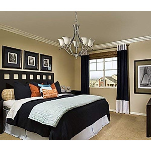 Kichler Dover 23" 5 Light Chandelier with Etched Seeded Glass in Brushed Nickel