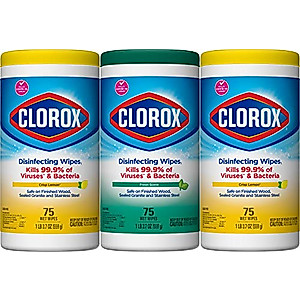 Fresh Step Clorox Disinfectant, 75 Count (Pack of 3), White, 225