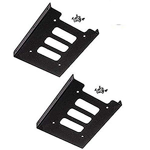 iMBAPrice (Pack of 2) 2.5" To 3.5" Bay SSD HDD Notebook Hard Disk Drive Black Mounting Bracket Adapter Tray Kit