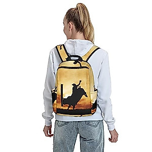 GAGALU Laptop Backpack Cool Bull Riding Printed Lightweight Outdoors Backpack