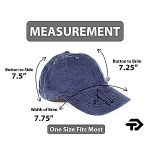 Plaid Suede Womens Mens Corduroy Hat for Men Casual Everyday Baseball Cap with Adjustable Straps (Navy)