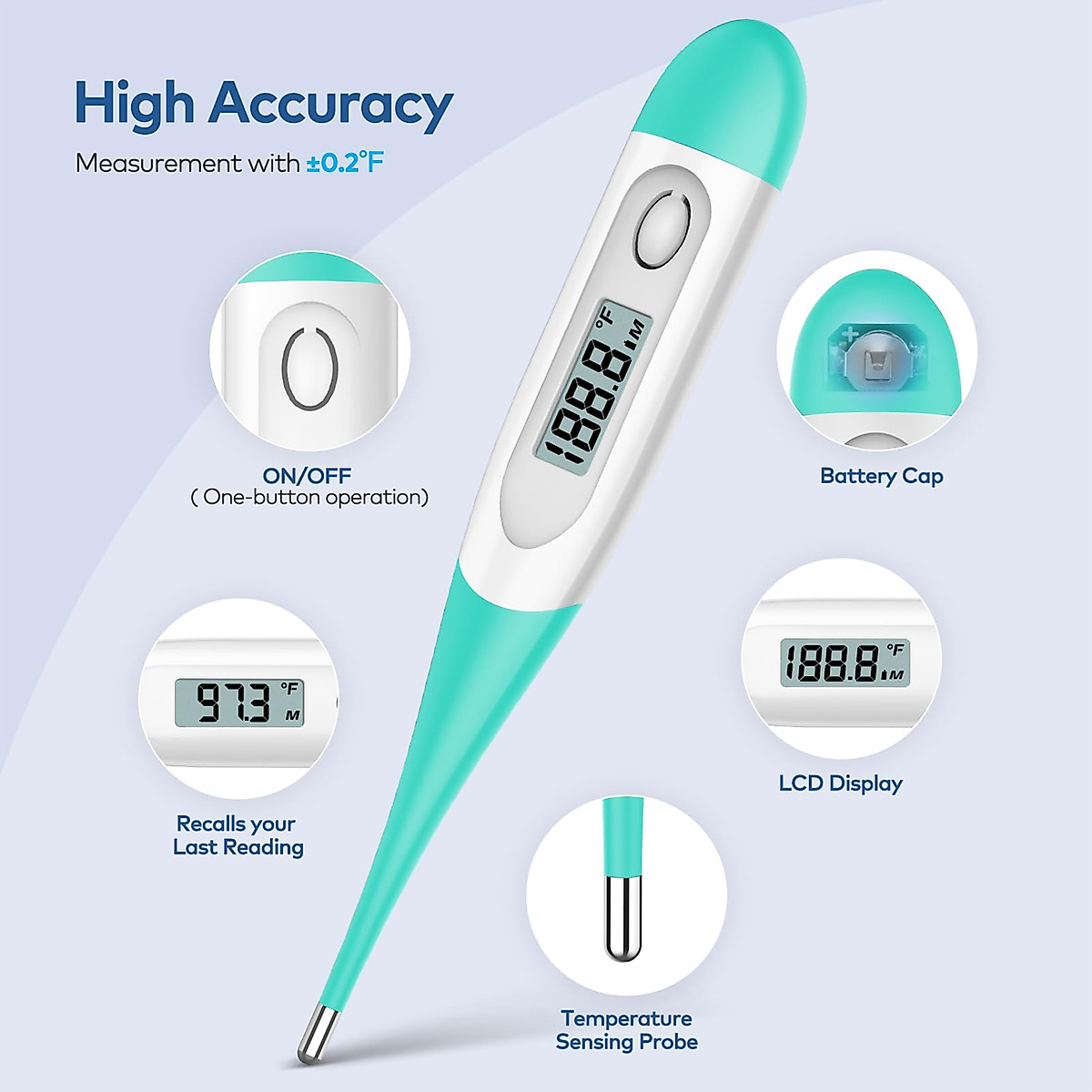 Bundle of Thermometer for Fever, Oral Thermometer for Adults