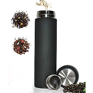 JDclubs 17 oz Car Logo Black Frosted Travel Mugs & Tumblers Vacuum Insulated Stainless Steel Thermal Bottle Fashion Business Thermal Cup for Hot or Cold Drink Coffee Or Tea (Without Logo)