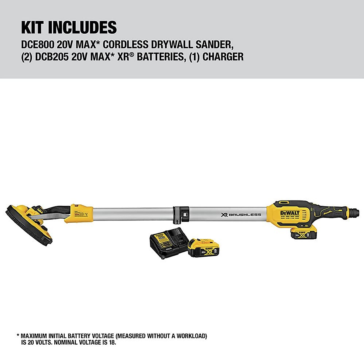 DEWALT 20V MAX Cordless Drywall Sander, Tool Only (DCE800B)