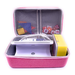 Xcivi Hard Carrying Case for Osmo Fire Tablet Little Starter/Genius Starter Kit with Fire Tablet Base, Storage Organizer for OSMO Fire Base/Numbers/Words/Tangram (Pink)