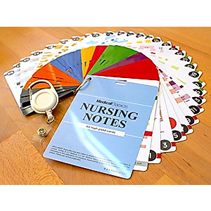 Nursing Notes 60 High Yield Pocket Nursing Reference Cards, Durable Plastic (3.5" x 5") - MedSurg, ICU/Critical Care, Pharmacology, OB/Peds - Waterproof Full Color Reference Book for Nurses, CNA