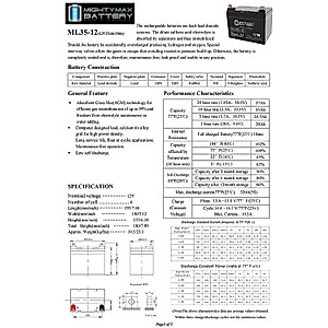 Mighty Max Battery 12V 35AH SLA Replacement Battery for Global BAT-12V35