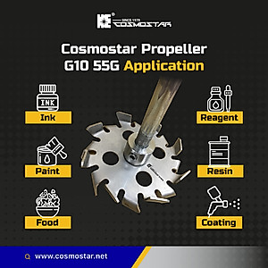 Cosmostar Stainless Steel Mixing 3 Gear Blades 55 Gallon Paint Mixer Stirring Propeller Tools for Paint Epoxy, Resin, Silicone Stirrer Paddle with OD: 0.47” Shaft Rod, Gear OD: 3.94 in (3 Blades)