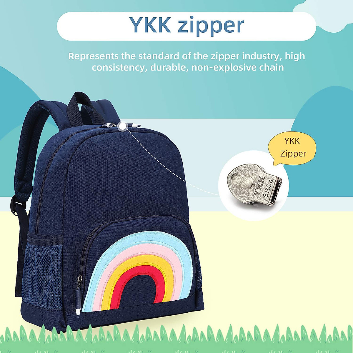 willikiva Toddler Rainbow Kids Backpack Boy Girls Waterproof Bags Kindergarten Preschool