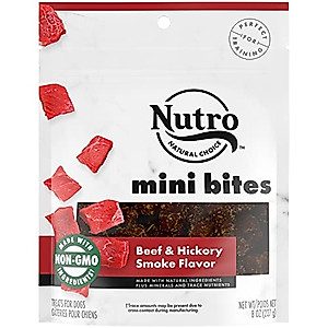 NUTRO Mini Bites Dog Treats Beef & Hickory Smoke Flavor, 4.5 oz. Bag