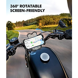 Zewdov Motorcycle Phone Mount, Upgrade Bike Phone Mount [1s Lock][Secure Protection], 360° Rotatable Phone Holder for Mountain Bike/ATV/Scooter Handlebar, Compatible with iPhone/Samsung 4.7-6.7"