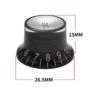 Plastic Top Hat Style 2 Volume and 2 Tone Speed Control Knobs Set for Gibson Les Paul Electric Guitar Replacement Black