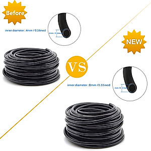 Flantor Garden Irrigation System,50ft 3/8" & 50ft 1/4" Irrigation System Blank Distribution Tubing Watering Drip Kit/Irrigation Kits Automatic Mist Irrigation Equipment Set for Garden,Flower Bed,Lawn