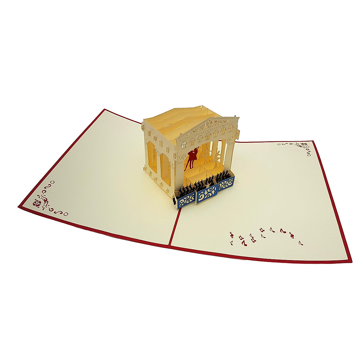 iGifts And Cards Inspirational Ballet Dancers 3D Pop Up Greeting Card - Orchestra, Beautiful, Curtains, Stage, Half-Fold, Birthday, Thinking of You, Retirement, Congratulations