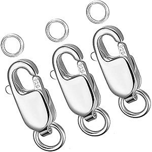 925 Sterling Silver Lobster Claw Clasp with Closed Jump Rings for Necklaces Bracelet Or Jewelry Making, Made in Italy.10mmx4mm(0.39 x 0.16 inch)