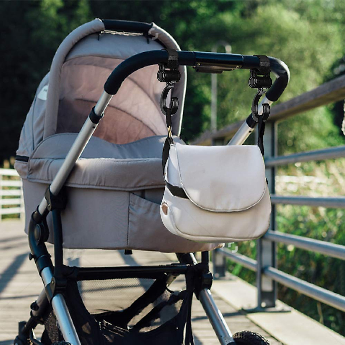 BYLaconic Stroller Sun Shade for Baby (Gray/with 2Pcs Hooks), Waterproof Sun Protection Stroller Shade Cover Anti-UV 50+ with Viewing Window for High Landscape Stroller