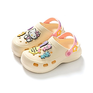 Everyday Delights Sanrio Hello Kitty Bears Clogs Slip on Water Shoes Casual Summer for Girls Kids Children - White XL Size
