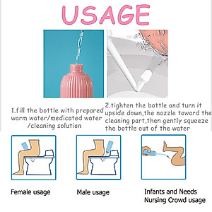 Draduo Portable Bidet Handheld Personal Hygiene Refresher Feminine Washers Portable Toilet Butt Cleaner Feminine Menstrual Pubic Care Fart Washer Bidet Spray Bottle for Home/Travel/Outdoor(500ml)