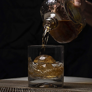 Premium Round Ice Cube Mold - Crystal Clear Whiskey Ice Ball Maker Mold - Craft Big Sphere Ice Cube Tray - Circle Ice Cubes Trays for Bourbon - Large Spherical Ice Molds for Whisky, Cocktails