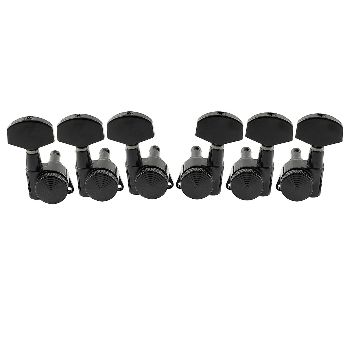 Musiclily Ultra 3x3 19:1 Ratio Guitar Locking Tuners Tuning Pegs Keys Machines Heads Set Compatible with Les Paul Style Electric or Acoustic Guitar, Black