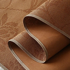 Rattan Cooling Summer Sleeping Pad Home Textile Sleeping Mat Grid Fitted Sheet Summer Cool Bed Cover & Pillow Shams Set(90 * 195cm)