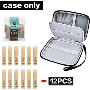 Reeds Case Compatible with Vandoren/for D'Addario Woodwinds/for Sovvid/for Glory Saxophone Clarinet Reeds. Storage Holder for 12 pcs Reed and Humidity Pack (Box Only) -Grey Inner