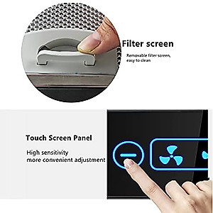 Under Cabinet Range Hood 12V Cooking Range Hood 3 Speed Adjustable with Touchable Screen LED Light for RV Camper Kitchen