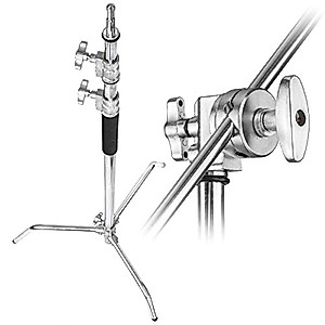 Flashpoint 10' C (Century) Light Stand on Turtle Base Kit w/40 Grip Arm & 2 GOBO Heads and Baby Pin - Chrome