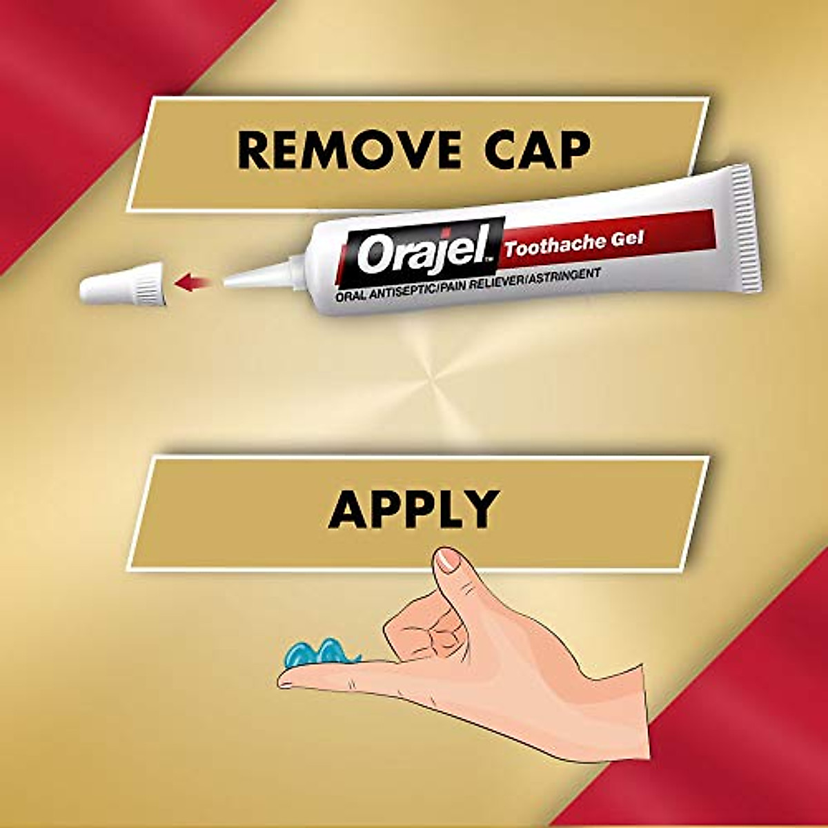 Orajel 4X for Toothache & Gum Pain Severe Gel Tube, No Color, 0.25 Ounce