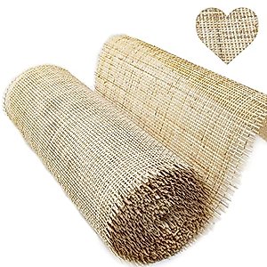 LUSYDECO 24" Width Square Rattan Cane Webbing Roll for Caning Projects Rattan Woven Roll Wardrobe Shoe Square Mesh Material for Cabinet & Door (5 Feet)