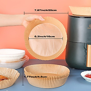 120pcs Air Fryer Disposable Paper Liners,6.3inch FDA Certificate Air Fryer paper ,Oil-proof Non-stick Air Fryer Parchment Paper Liners Round,Baking Cooking Unbleached Paper Liner.