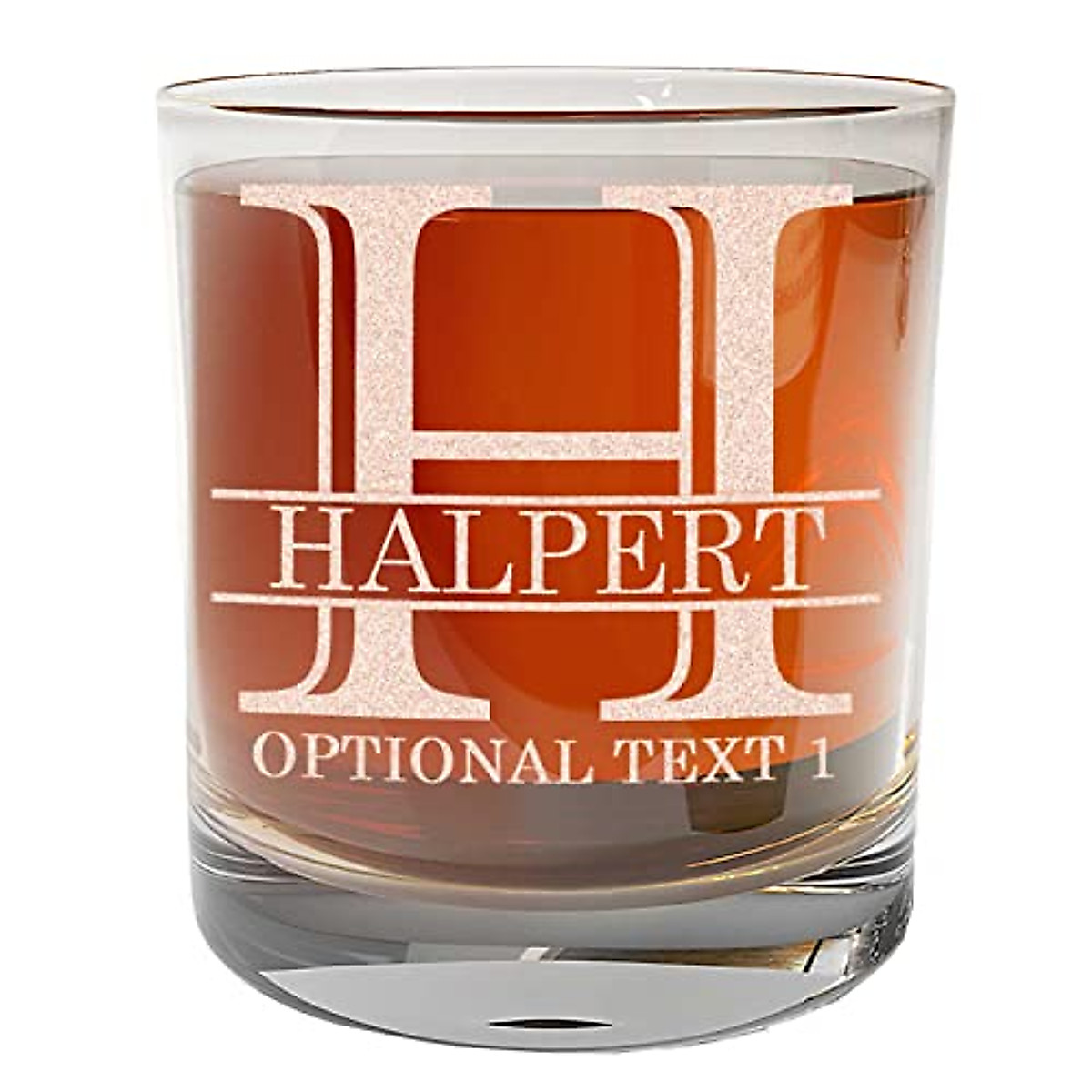 Personalized Etch 11oz Custom Whiskey Glass, Whiskey Gifts for Men, Bourbon Glass Engraved, Birthday Gifts for Men Dad Husband Groomsmen Gifts, Customized Monogram Gifts, Halpert