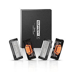 SUPRENT Razor Blades, Manual Razor Refills, 2x3 Matrix Arrangement with Patent Certification - 4 Blade Refills