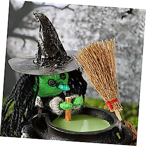 OHPHCALL 10pcs Halloween Broom Toys Mini Halloween Broomstick Mini Brooms for Crafts Rope Cauldrons Halloween Witch Broom Halloween Ghost Decoration Small Broom Hanging Ornament Toys for