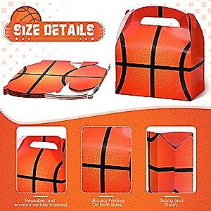Nezyo 24 Pack Sports Themed Birthday Party Supplies Football Treat Boxes Soccer Party Favors Sports Candy Bags Baseball Basketball Gift Boxes with Handle for Baby Shower Party Supplies Decorations